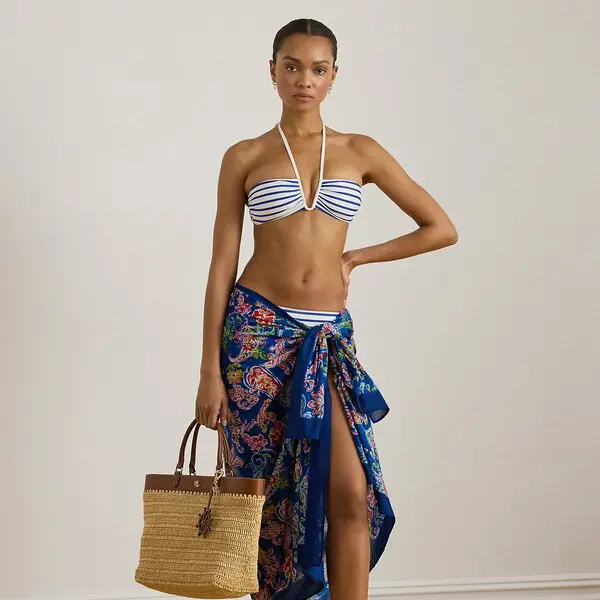 Ralph Lauren Paisley Cotton Voile Wrap Skirt Cover-up - Multi