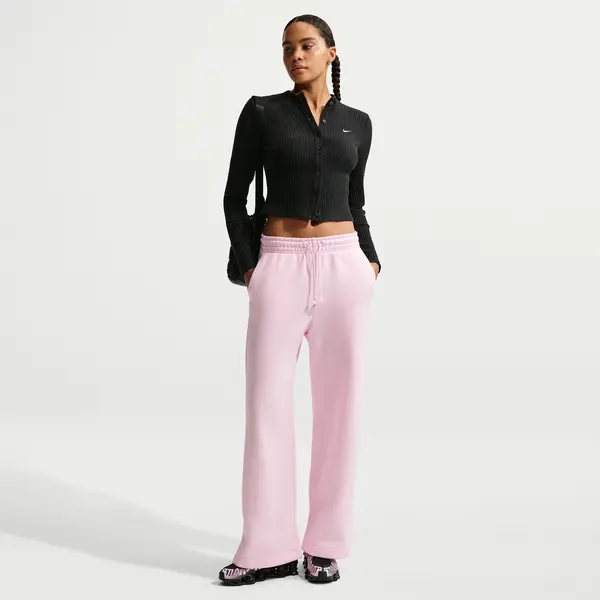 Nike Sportswear Phoenix Fleece High-waisted Wide-leg Pants - Pink