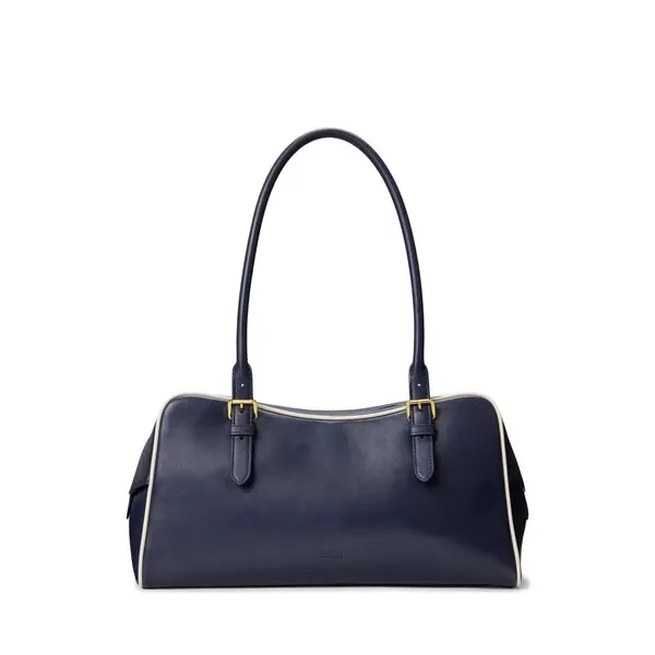 Ralph Lauren Leather Large Marcy Zip Satchel