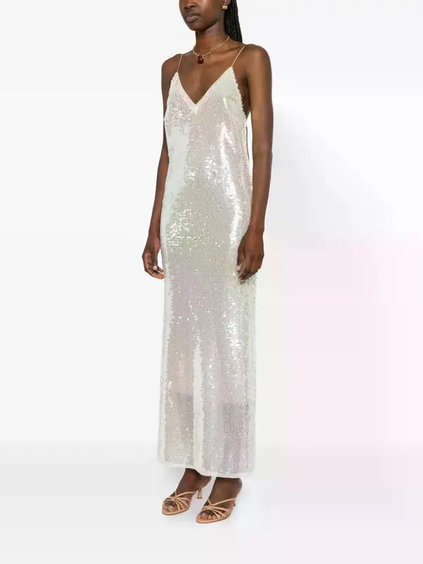 FORTE_FORTE Sequin-embellished Maxi Dress - Neutrals