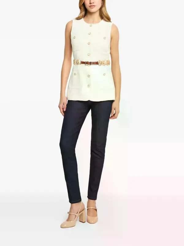Cinq À Sept Embellished Belted Vest - Neutrals