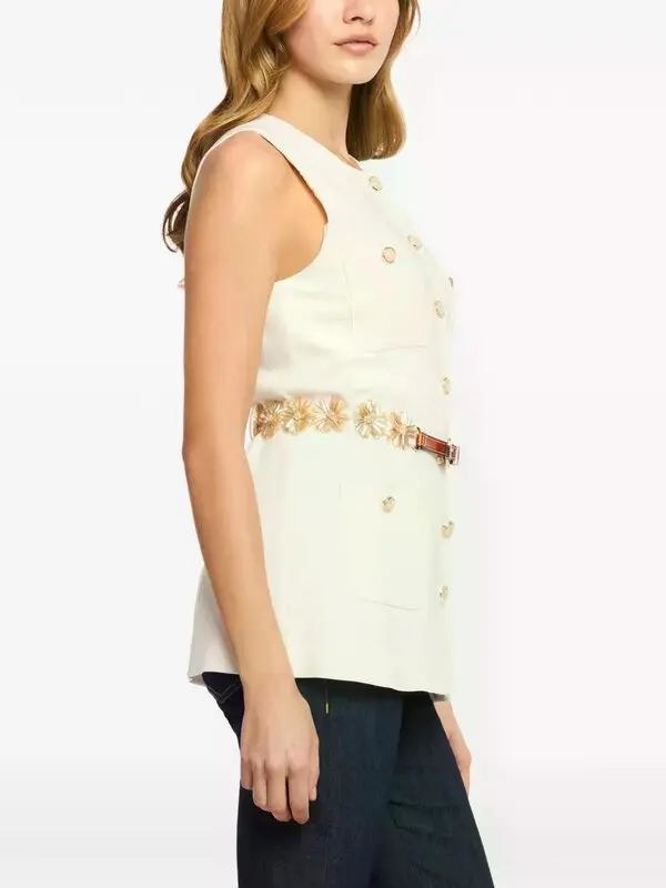 Cinq À Sept Embellished Belted Vest - Neutrals