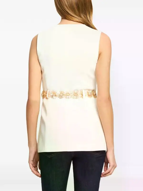 Cinq À Sept Embellished Belted Vest - Neutrals