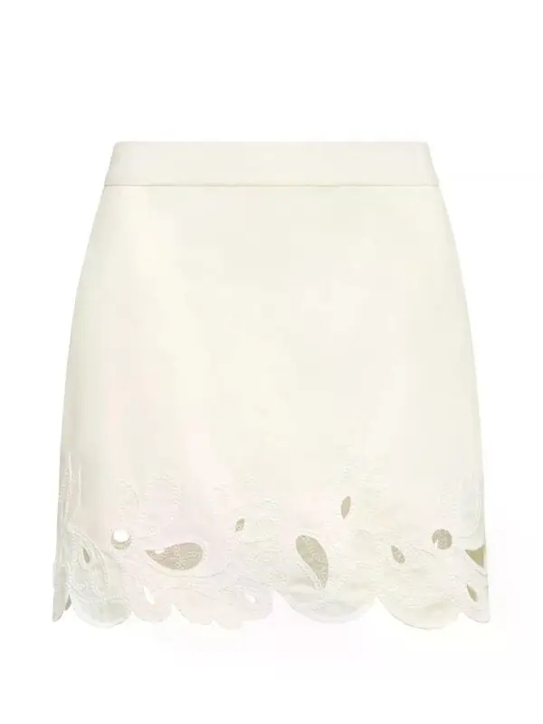 Cinq À Sept Bonnie Paisley Bloom Embroidered Skort - Neutrals