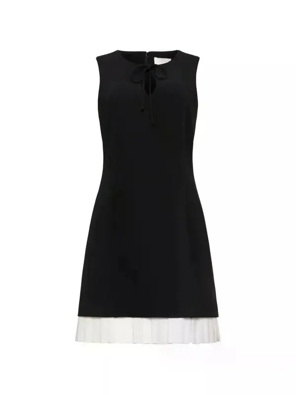 Cinq À Sept Deidra Pleated-hem Tie-neck Dress - Black