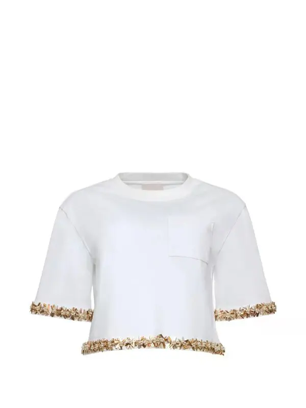 Cinq À Sept Floral-embellished T-shirt - White