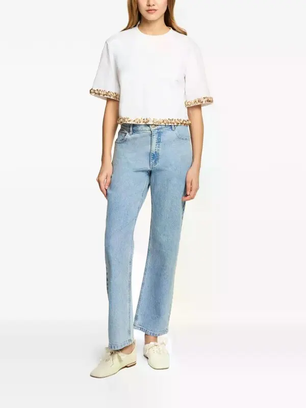 Cinq À Sept Floral-embellished T-shirt - White