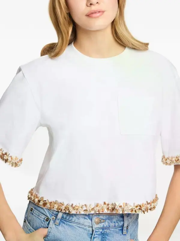 Cinq À Sept Floral-embellished T-shirt - White