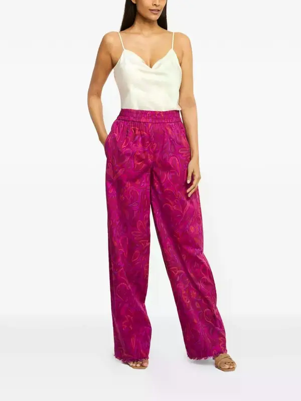 Cinq À Sept Ibbie Paisley-bloom Trousers - Pink