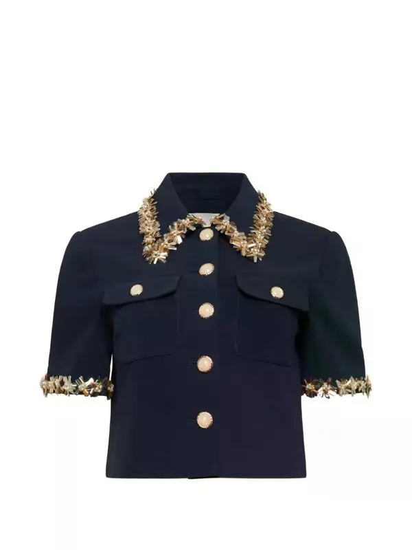 Cinq À Sept Sunflare Aanya Cropped Jacket - Blue