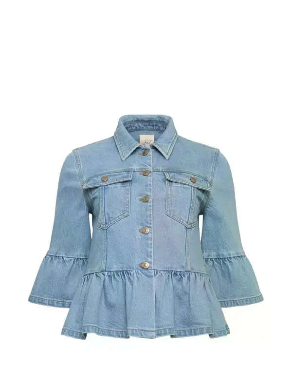 Cinq À Sept Mandie Ruffled Denim Jacket - Blue