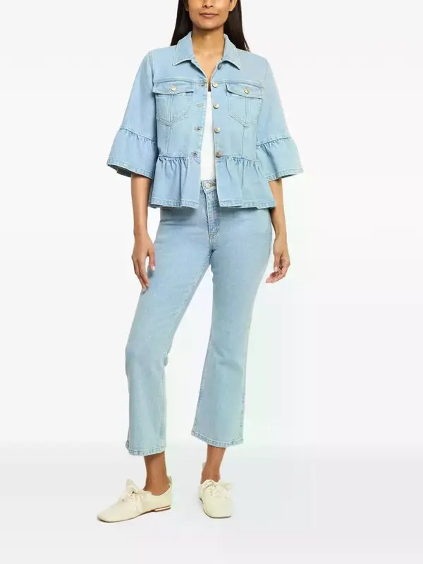Cinq À Sept Mandie Ruffled Denim Jacket - Blue