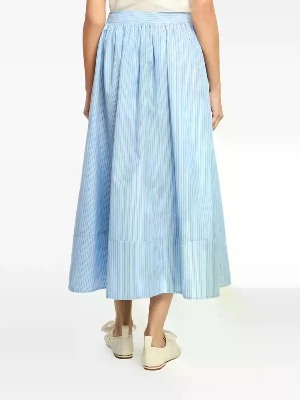 Cinq À Sept Matilda Floral-embroidered Striped Skirt