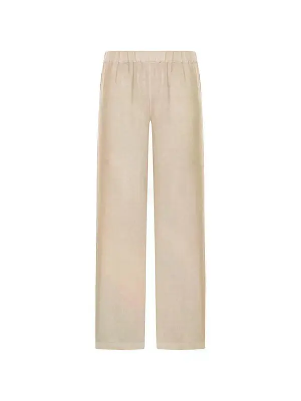 120% Lino Wide-leg Linen Trousers - Neutrals