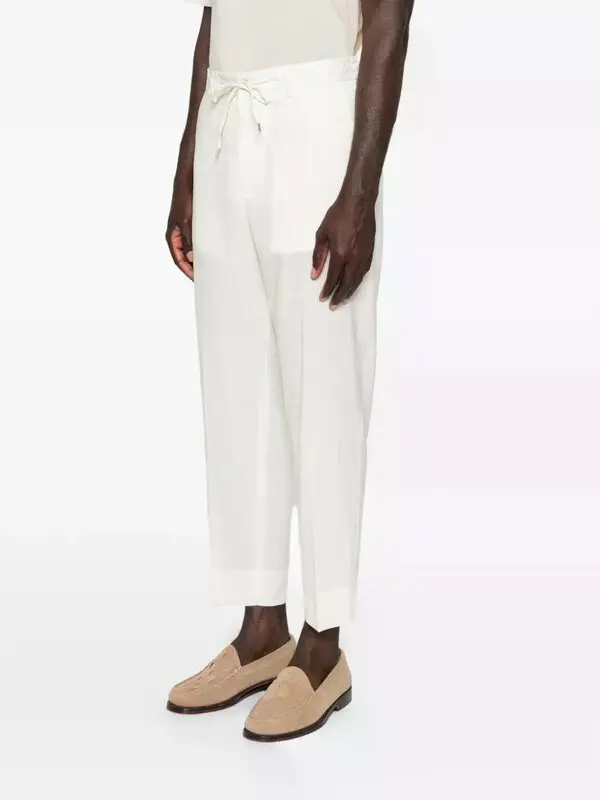 BRIGLIA 1949 Drawstring Cropped Trousers - White