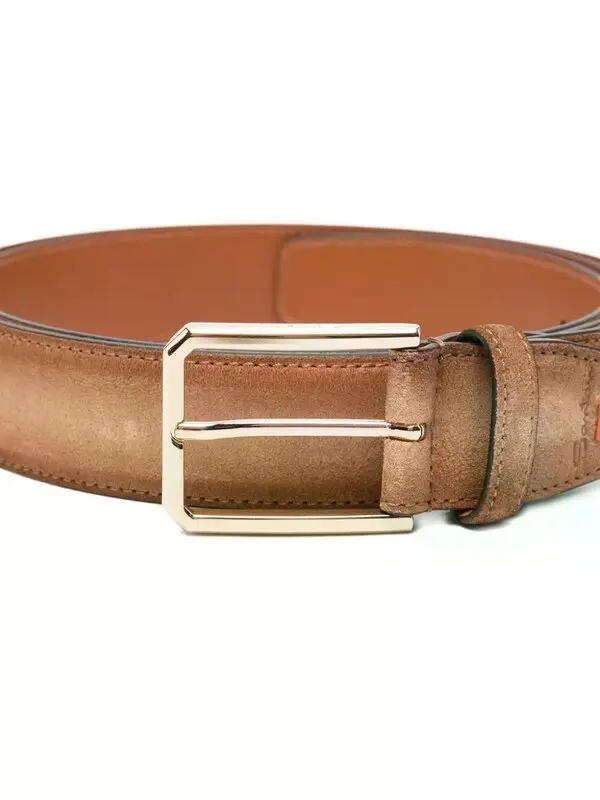 Santoni Buckle-fastening Suede Belt - Neutrals