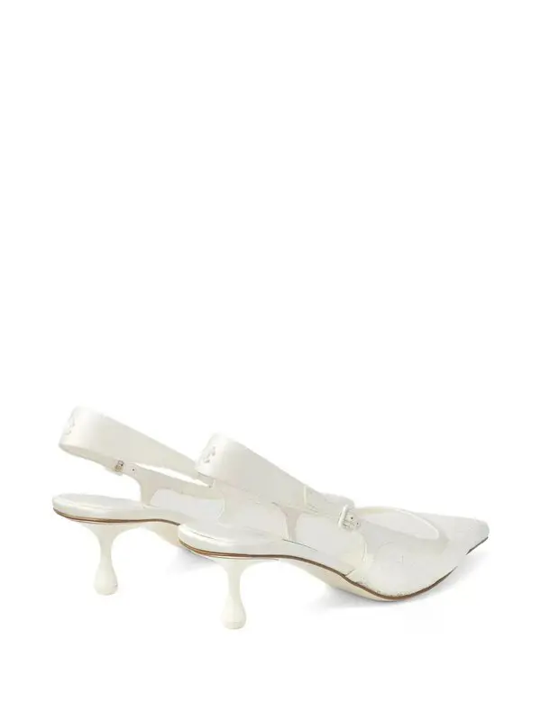 JIMMY CHOO Amel 50 Glitter-embellished Slingback Pumps