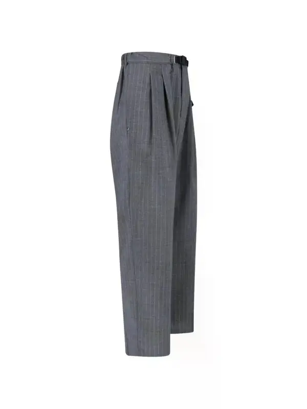 WHITE SAND Belted Trousers - Grey