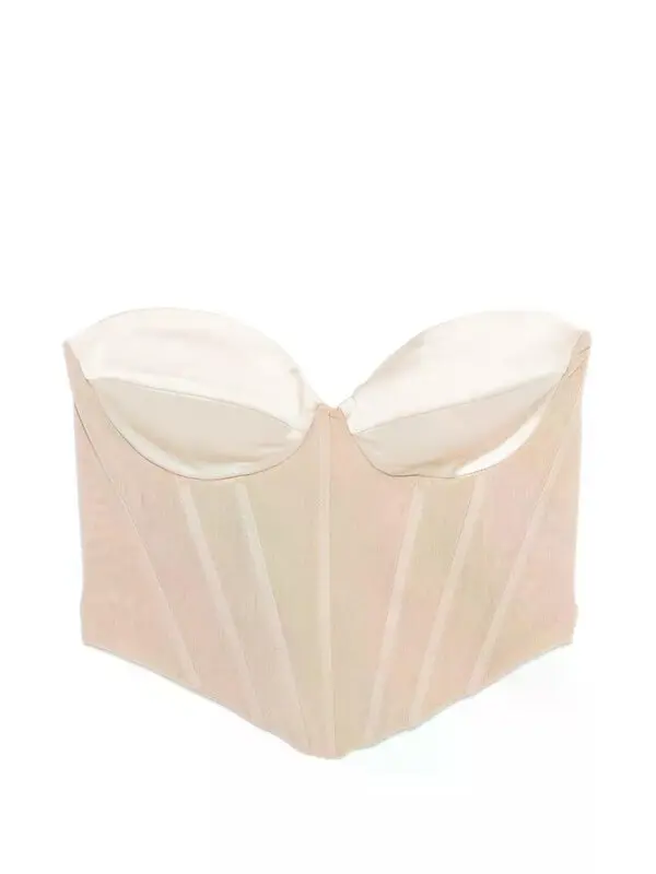 ACTUALEE Boned Corset Top - Neutrals