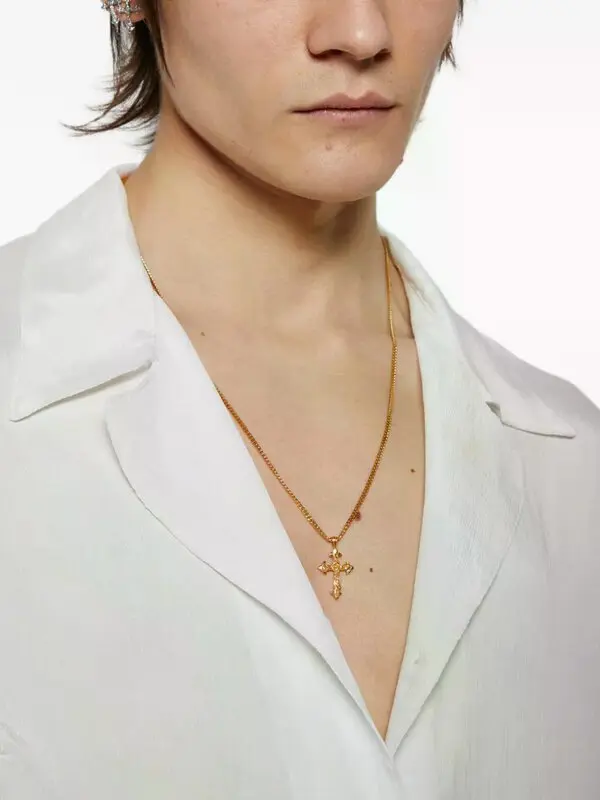 Emanuele Bicocchi Fleury Cross Pendant Necklace - Gold