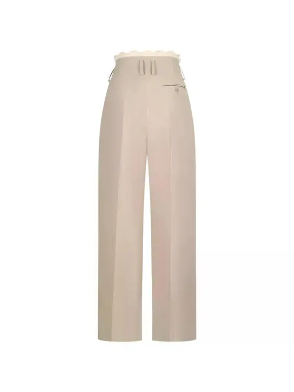 Magda Butrym Crochet-trim Wide-leg Trousers - Neutrals