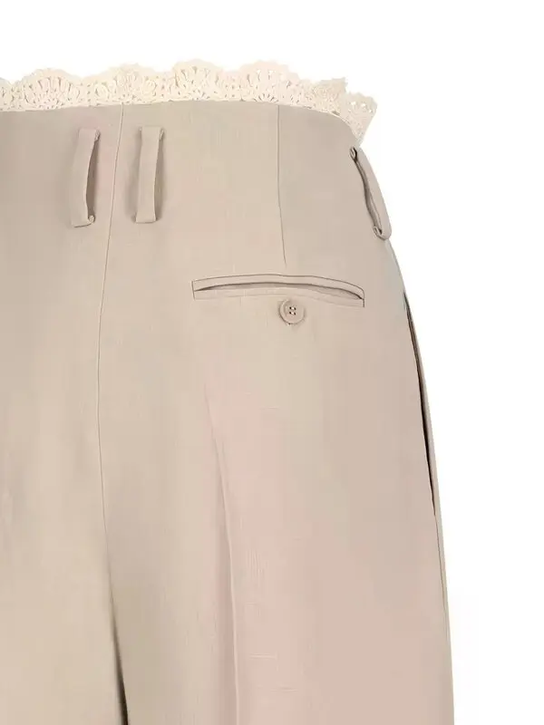 Magda Butrym Crochet-trim Wide-leg Trousers - Neutrals