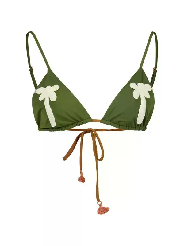 Johanna Ortiz Palms At Sunrise Bikini Top - Green