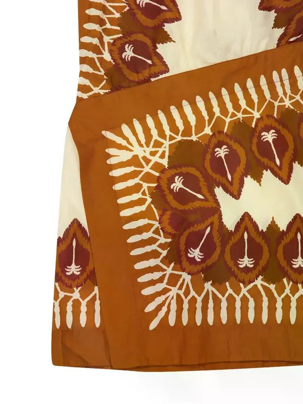 Johanna Ortiz Sun Traveller One-shoulder Printed Mini Dress - Brown