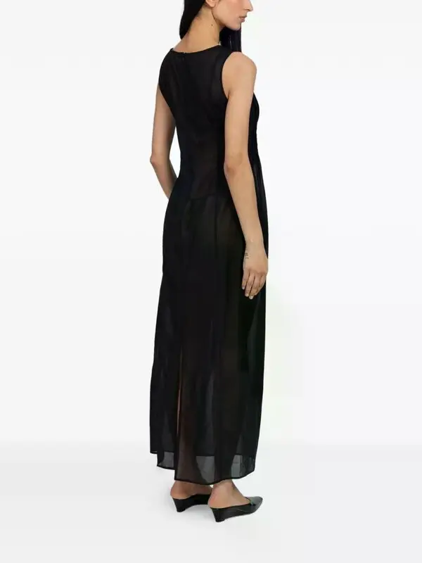 AMOMENTO Pintuck Sheer Dress