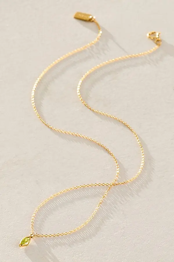 SET & STONES Marquise Birthstone Charm Necklace - Aug