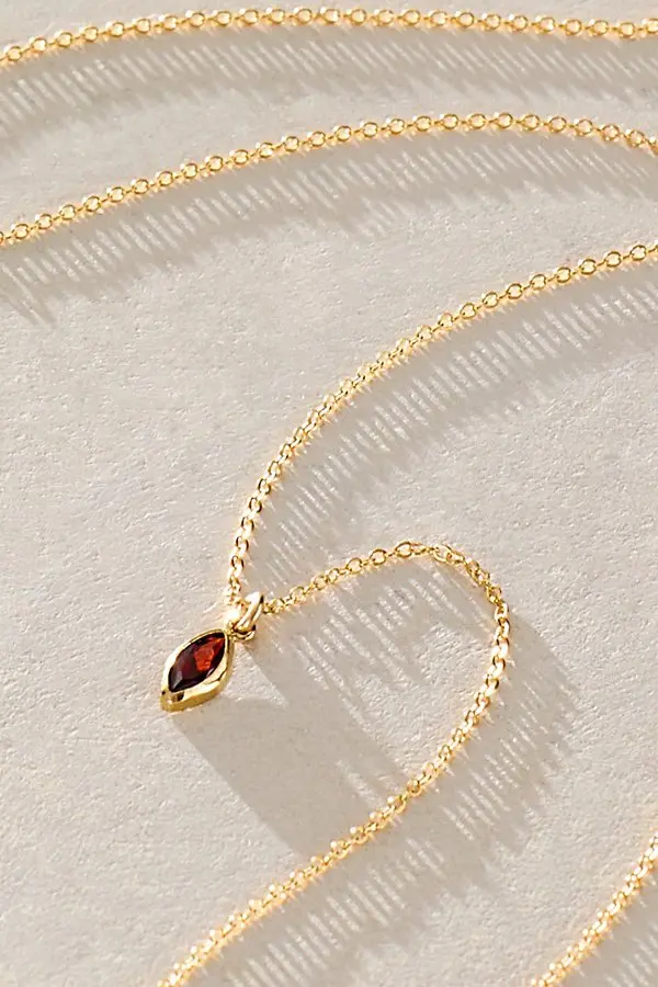 SET & STONES Marquise Birthstone Charm Necklace - Jan