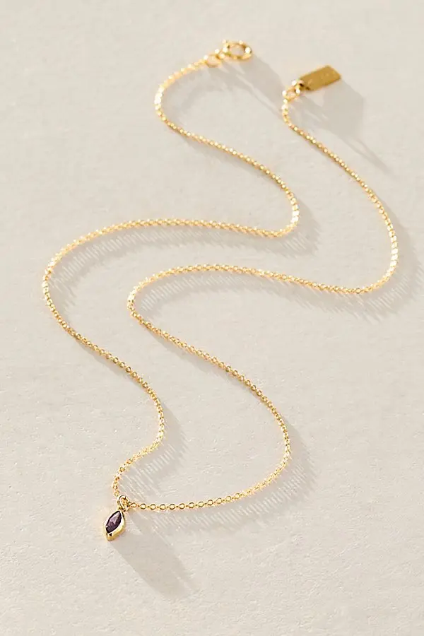 SET & STONES Marquise Birthstone Charm Necklace - June