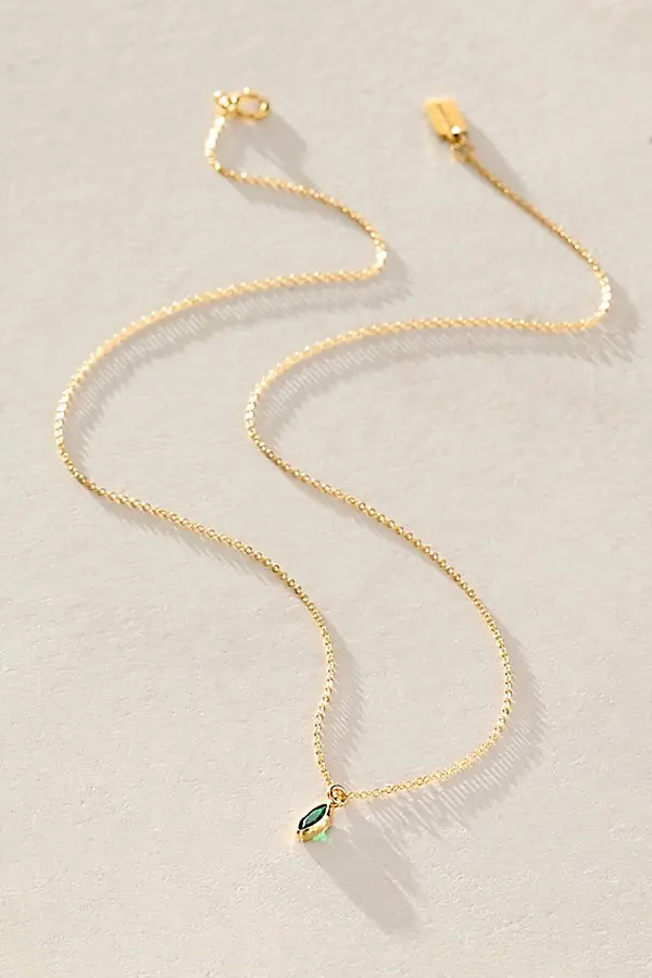 SET & STONES Marquise Birthstone Charm Necklace - May