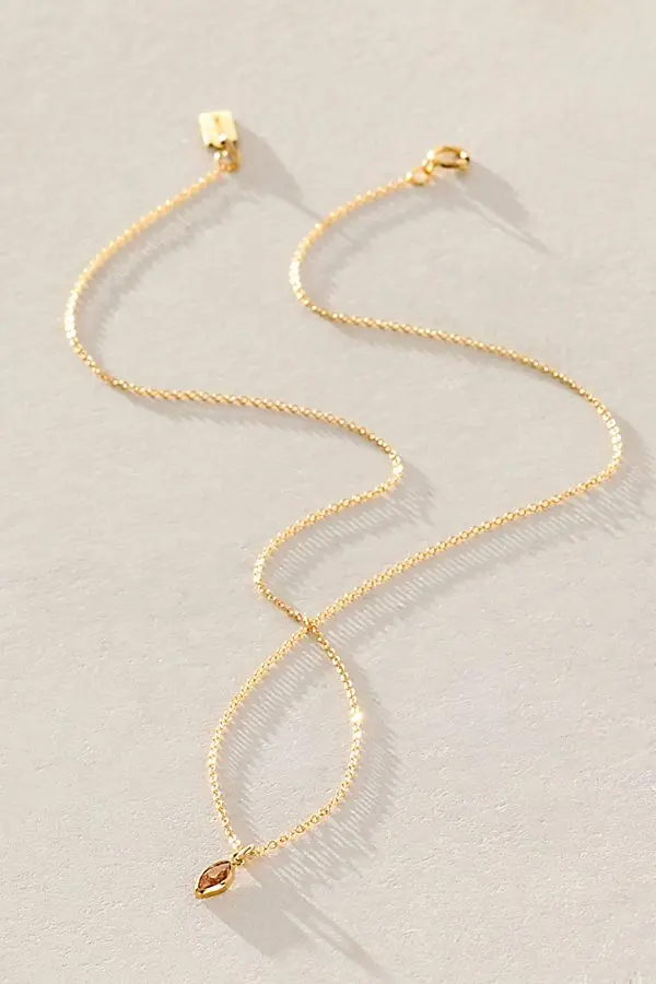 SET & STONES Marquise Birthstone Charm Necklace - Nov