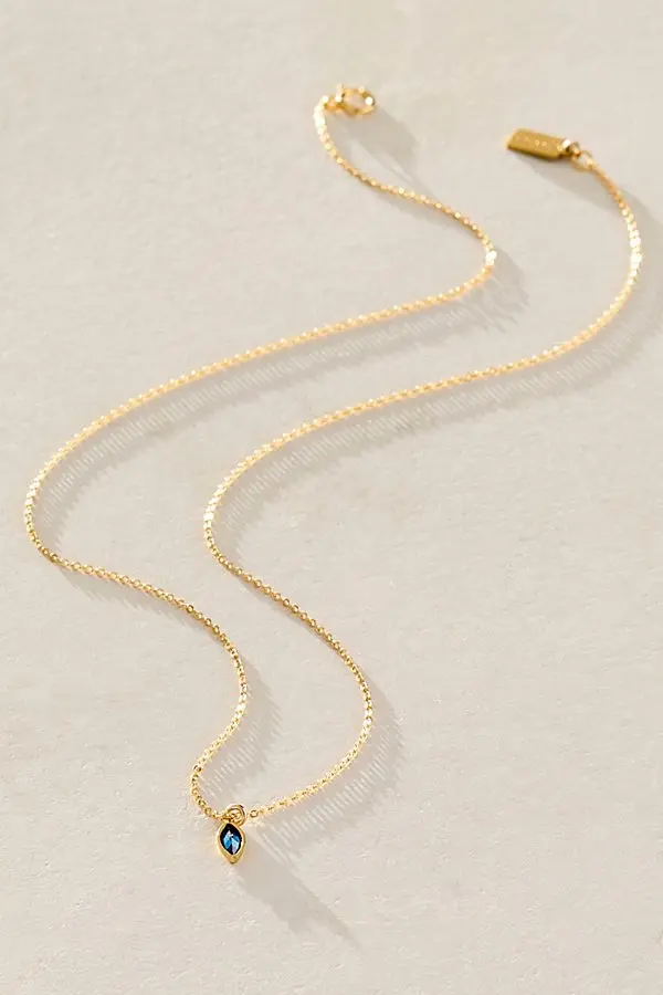 SET & STONES Marquise Birthstone Charm Necklace - Sept