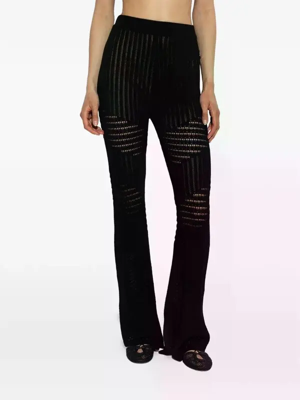 AKEP Open-knit Flared Trousers