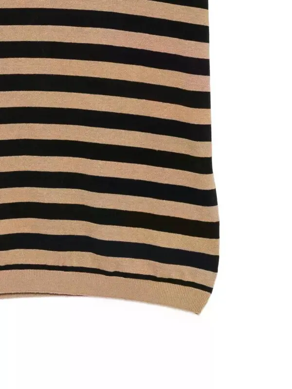 AMARANTO Striped Short-sleeve Polo Shirt