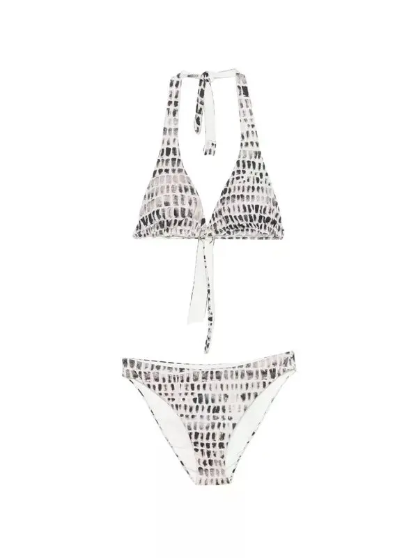 FISICO Patterned Halterneck Bikini - Neutrals