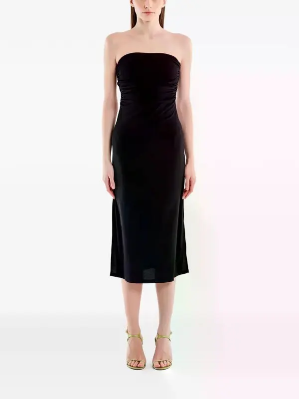 VICOLO Ruched Strapless Dress