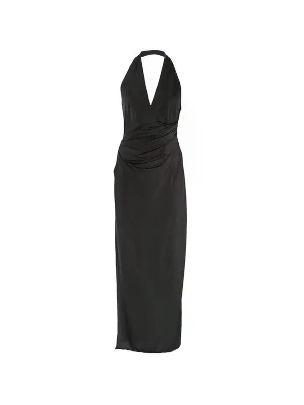 RAME Halterneck Ruched Midi Dress
