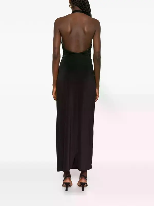 RAME Halterneck Ruched Midi Dress