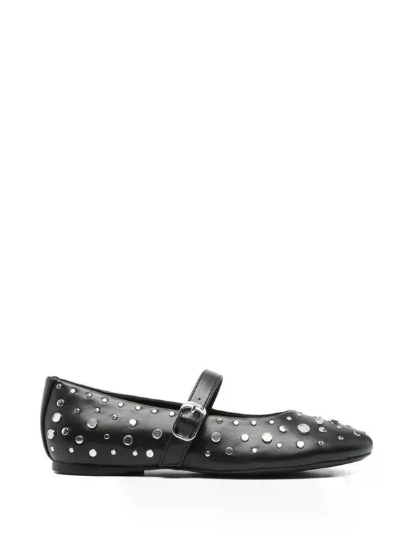 TAMARIS Stud-embellished Leather Ballet Flats
