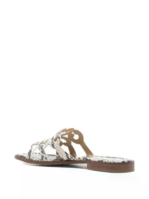 PEDRO MIRALLES Snake-effect Cut-out Sandals