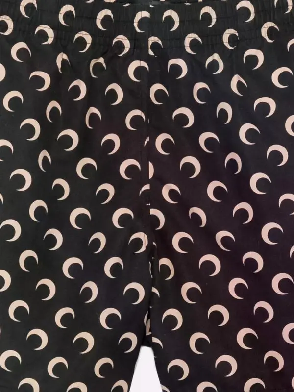 MARINE SERRE Moon-print Swim Shorts - Black