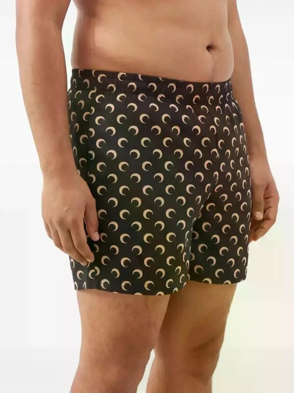 MARINE SERRE Moon-print Swim Shorts - Black