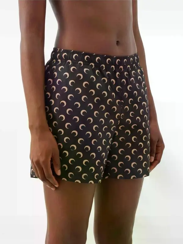 MARINE SERRE Moon-print Swim Shorts - Black
