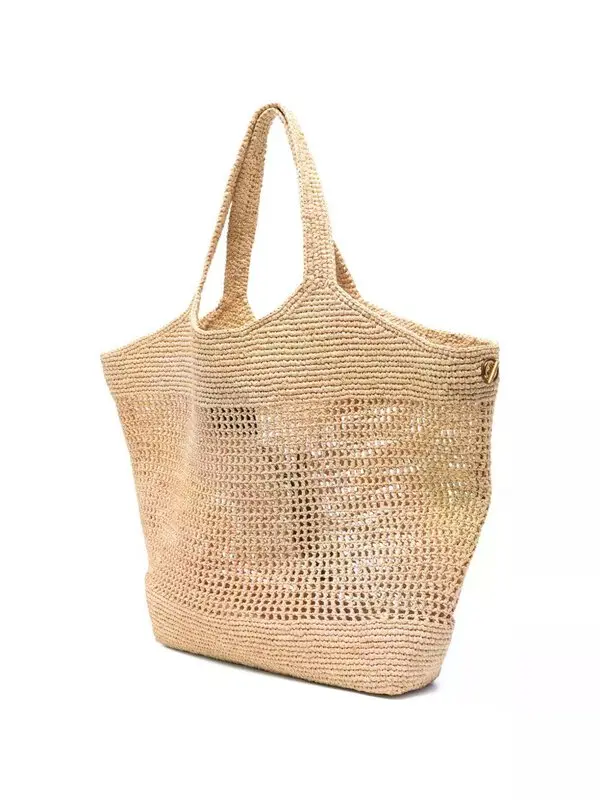 Saint Laurent Icare Cassandre Raffia Tote - Neutrals