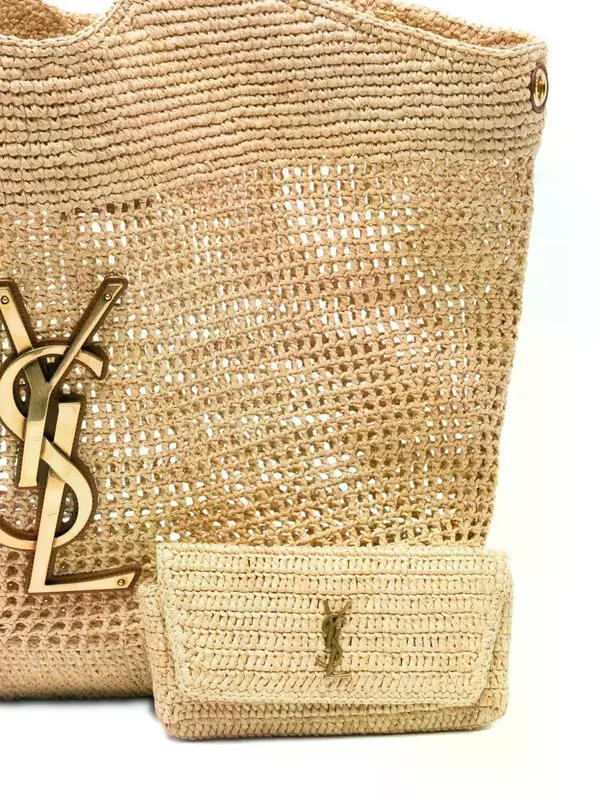 Saint Laurent Icare Cassandre Raffia Tote - Neutrals