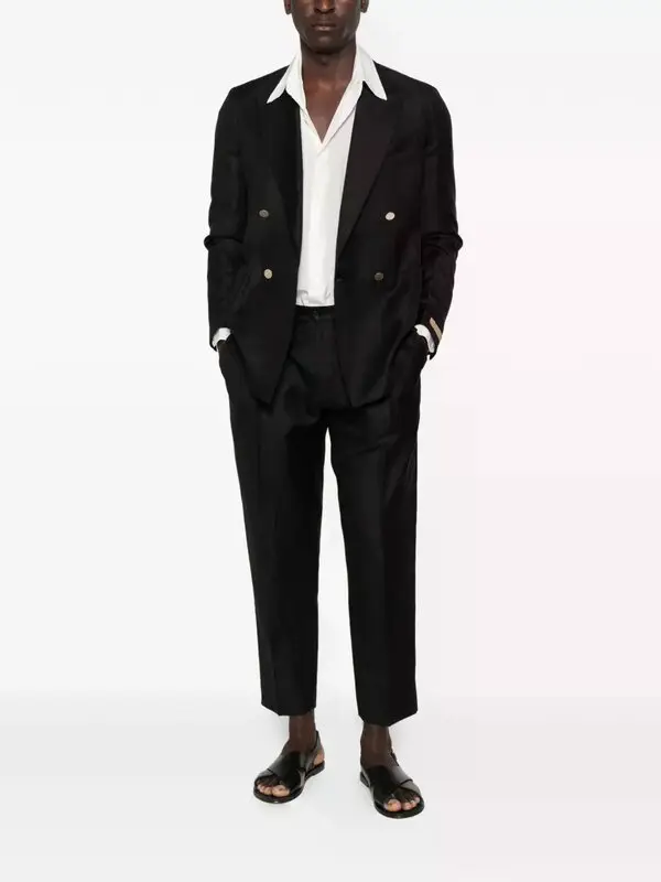 BRIGLIA 1949 Bolgheri Portobellos Double-breasted Suit - Black