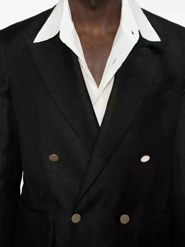 BRIGLIA 1949 Bolgheri Portobellos Double-breasted Suit - Black